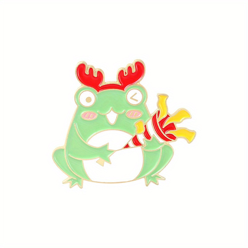 Christmas Frog Brooch Pin Cute Cartoon Toad Animal Lapel Pin - Temu ...