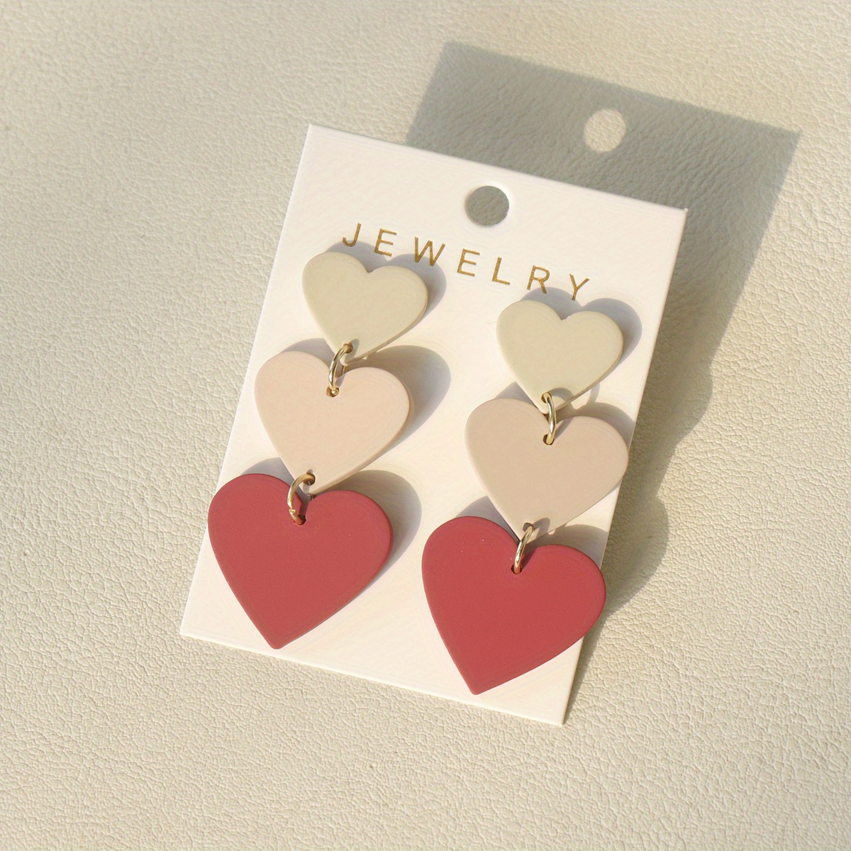 3 heart Design Soft Polymer Clay Texture Dangle Earrings - Temu Norway