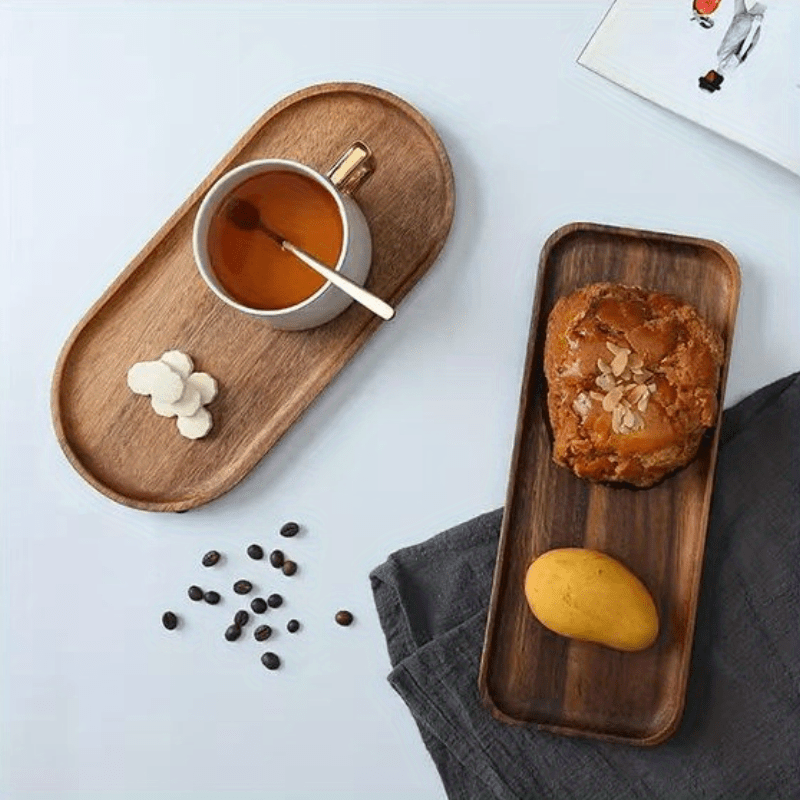 Wooden Rectangle Tray Solid Wood Cheese Plate Striped - Temu United Kingdom
