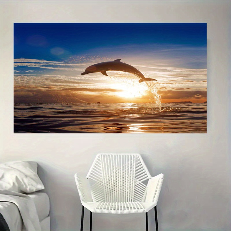 5d Diamond Painting Beautiful Sunrise Sunset Whale Diving - Temu United ...
