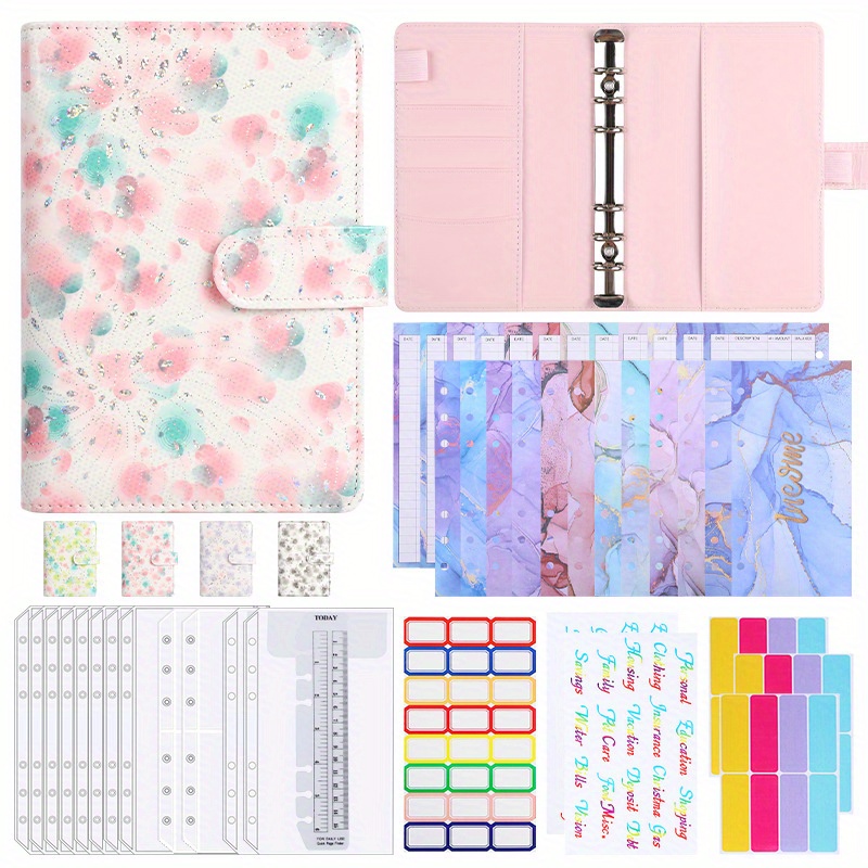 A6 Budget Binder Planner Notebook With Cash Envelopes Wallet - Temu ...