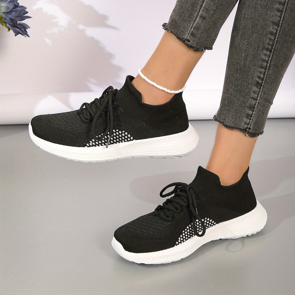 Women's Flying Woven Mesh Sneakers Lace Low top Round Toe - Temu