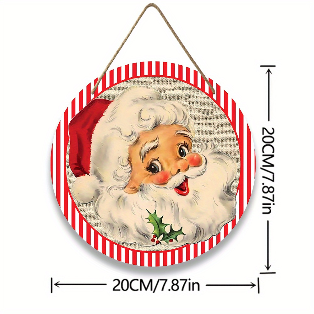 Santa Claus Round Wooden Decoration Wooden Round Decoration - Temu Canada