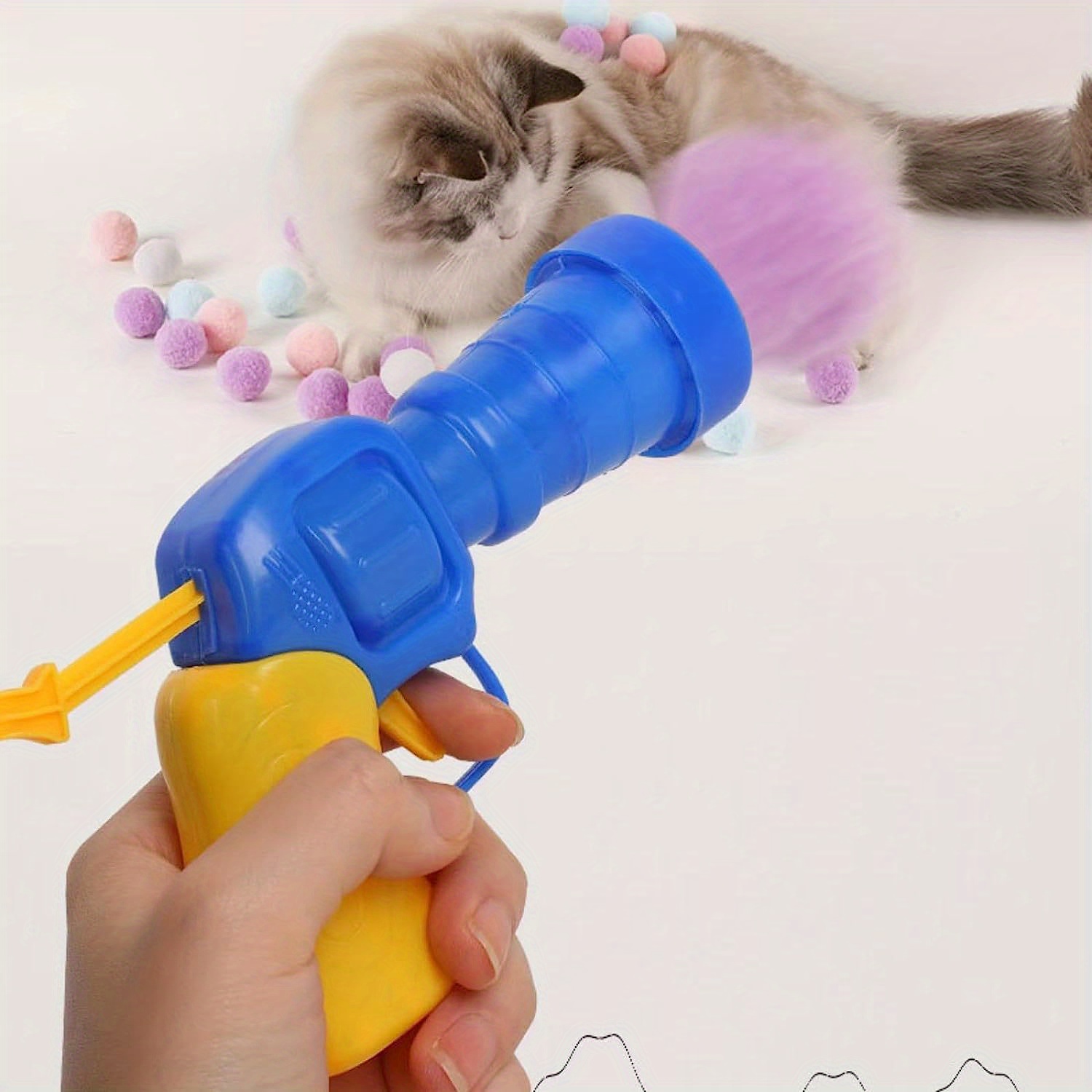 Interactive Cat Toy Plush Ball Shooting Gun 100 Mini Foam - Temu