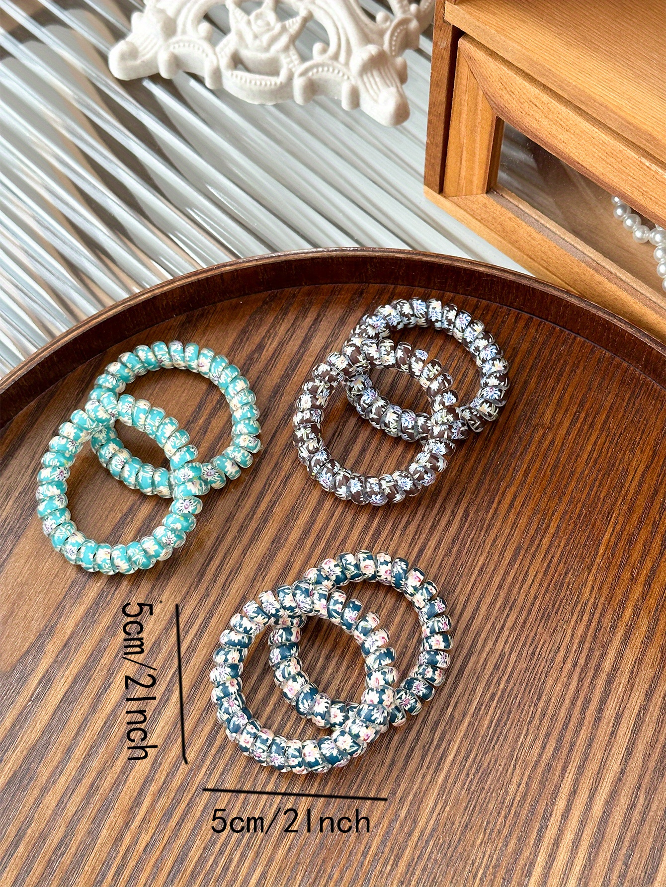 Vintage Floral Spiral Hair Tie Flower Coils Hair Tie - Temu United Kingdom