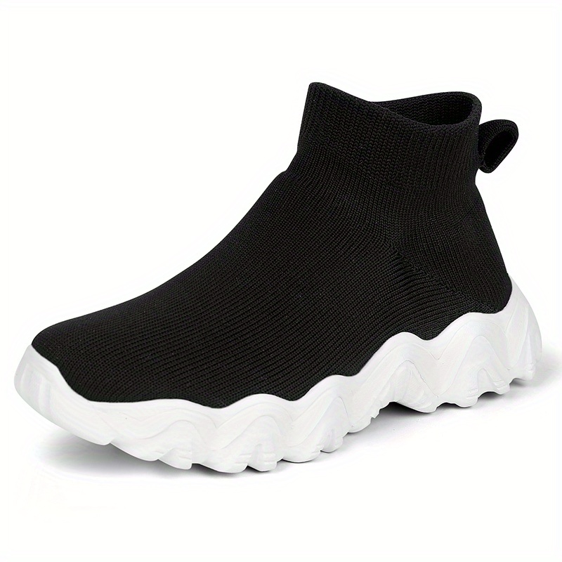 Trendy Solid Sock Shoes Boys Girls Comfy Breathable Wear - Temu Australia