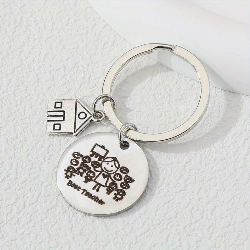 Best Teacher Keychain Cute Graphic Key Ring Birthday - Temu United Kingdom
