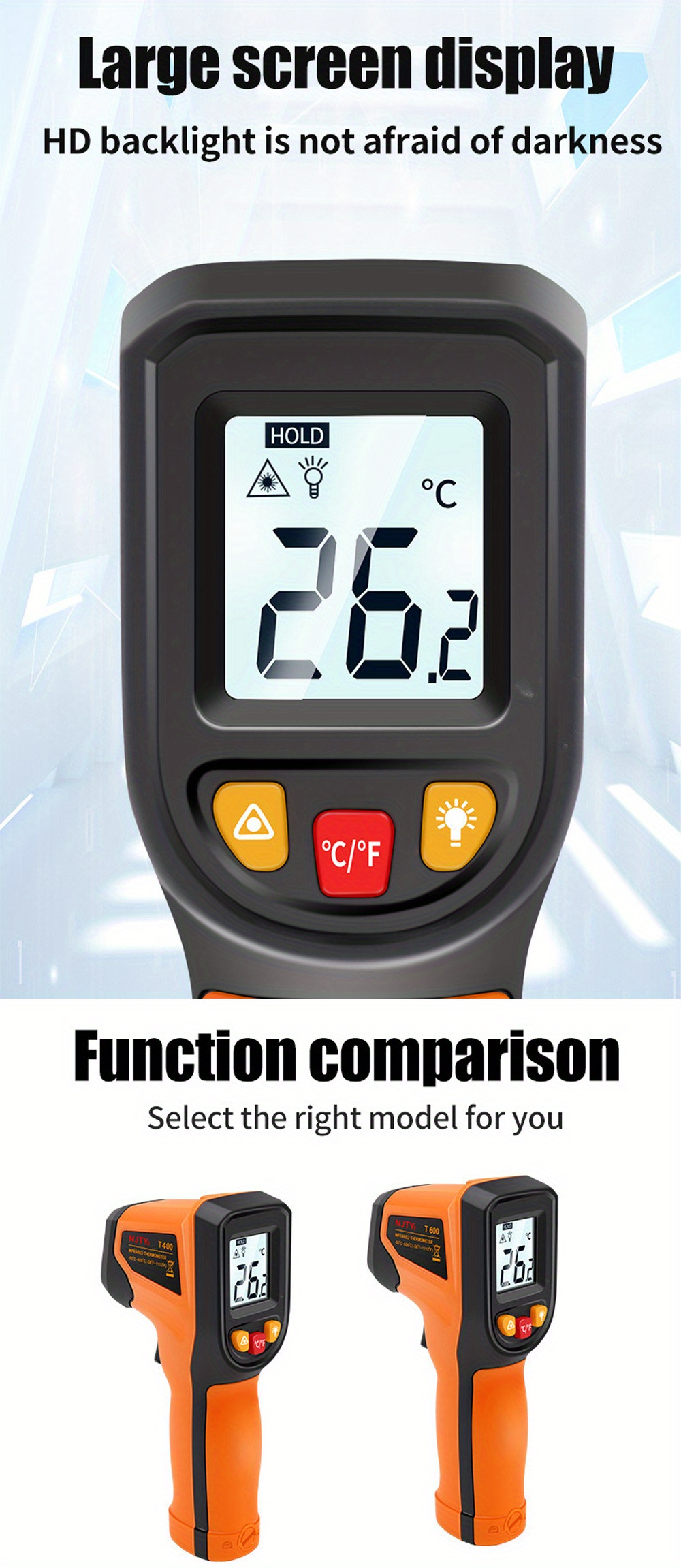 Versatile Handheld Infrared Thermometer Gun Infrared Aiming - Temu New ...