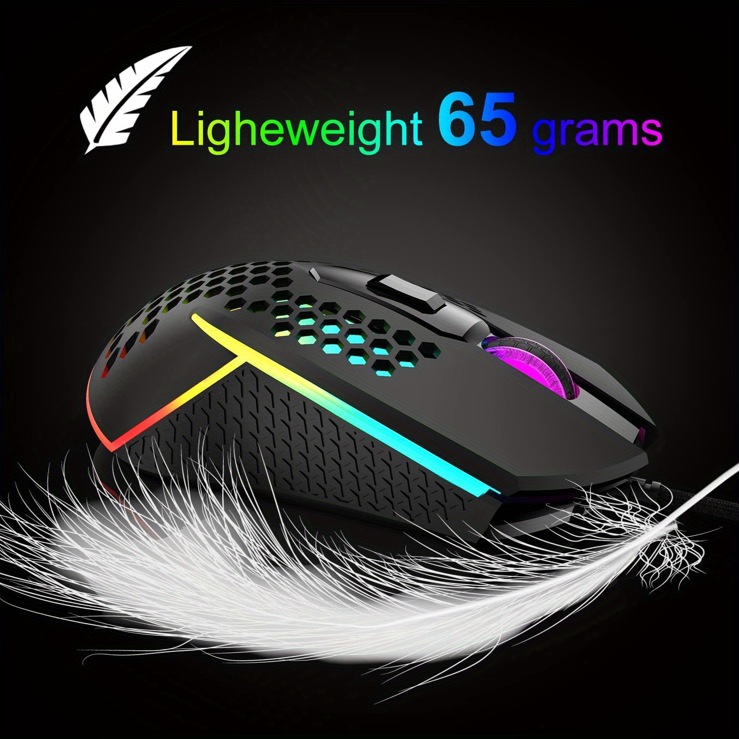 Usb Gaming Mouse Wired Honeycomb Shell Mini Ultra - Temu Australia