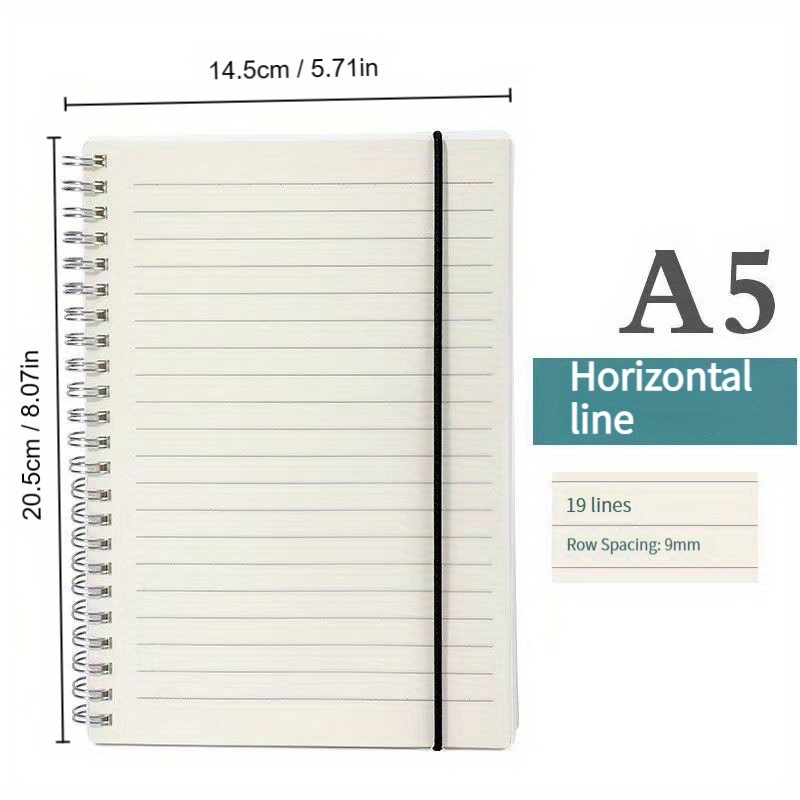 A5 Pp Frosted Transparent Coil Grid Horizontal Line Blank - Temu Australia