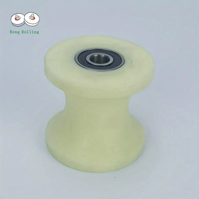 2pcs 28인치 U 그루브 슬라이딩 나일론 롤러 슬라이딩 게이트 롤러 슬라이딩 도어 휠 이중 6201rs 베어링 보어