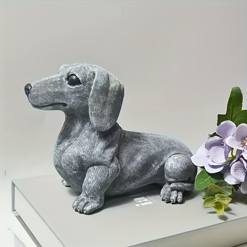 Outdoor Simulation Animal Dog Ornaments Fighting Dachshund - Temu ...