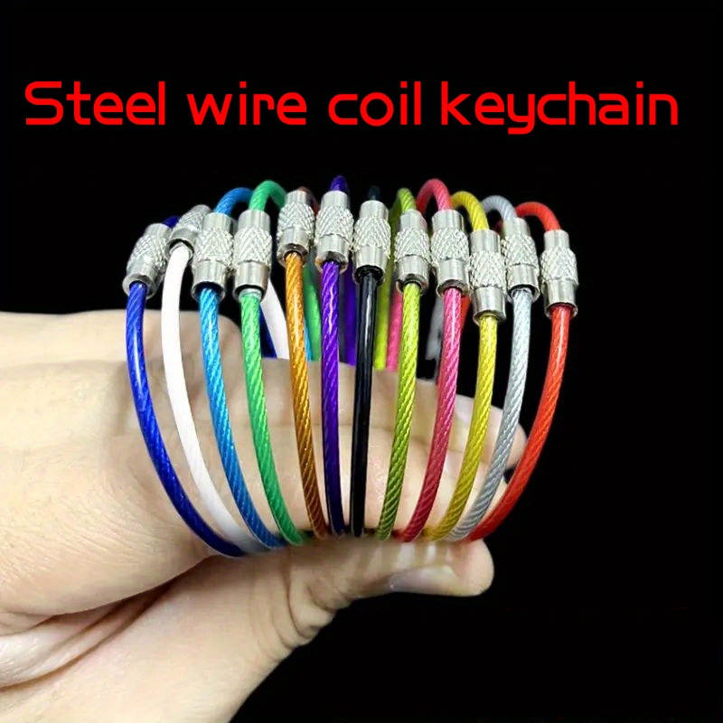 Wire Keychain Cable Rainbow Color Stainless Steel Key Ring - Temu ...