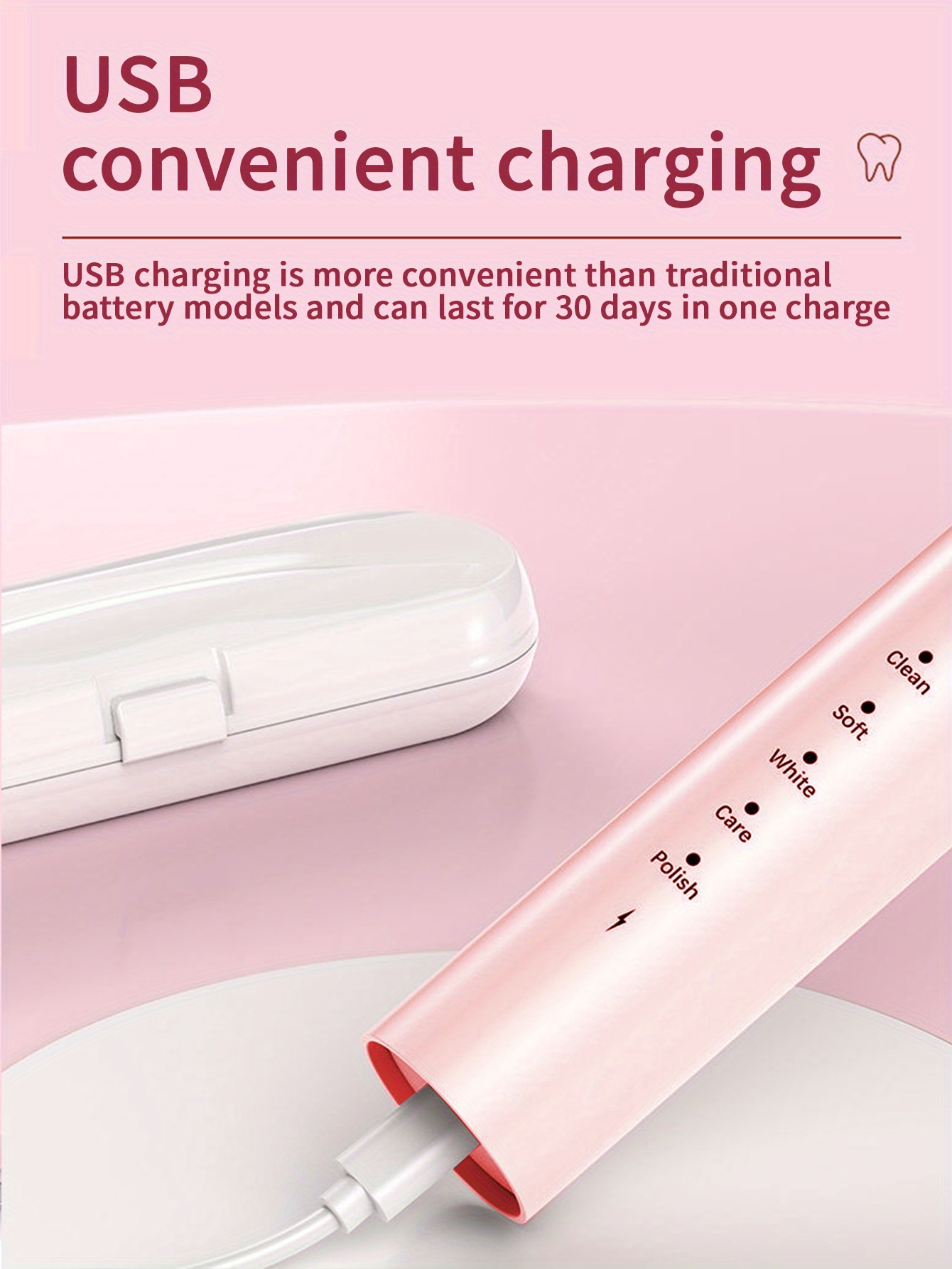 Rechargeable Electric Toothbrush 5 Speeds 9 Brush Heads Soft - Temu ...