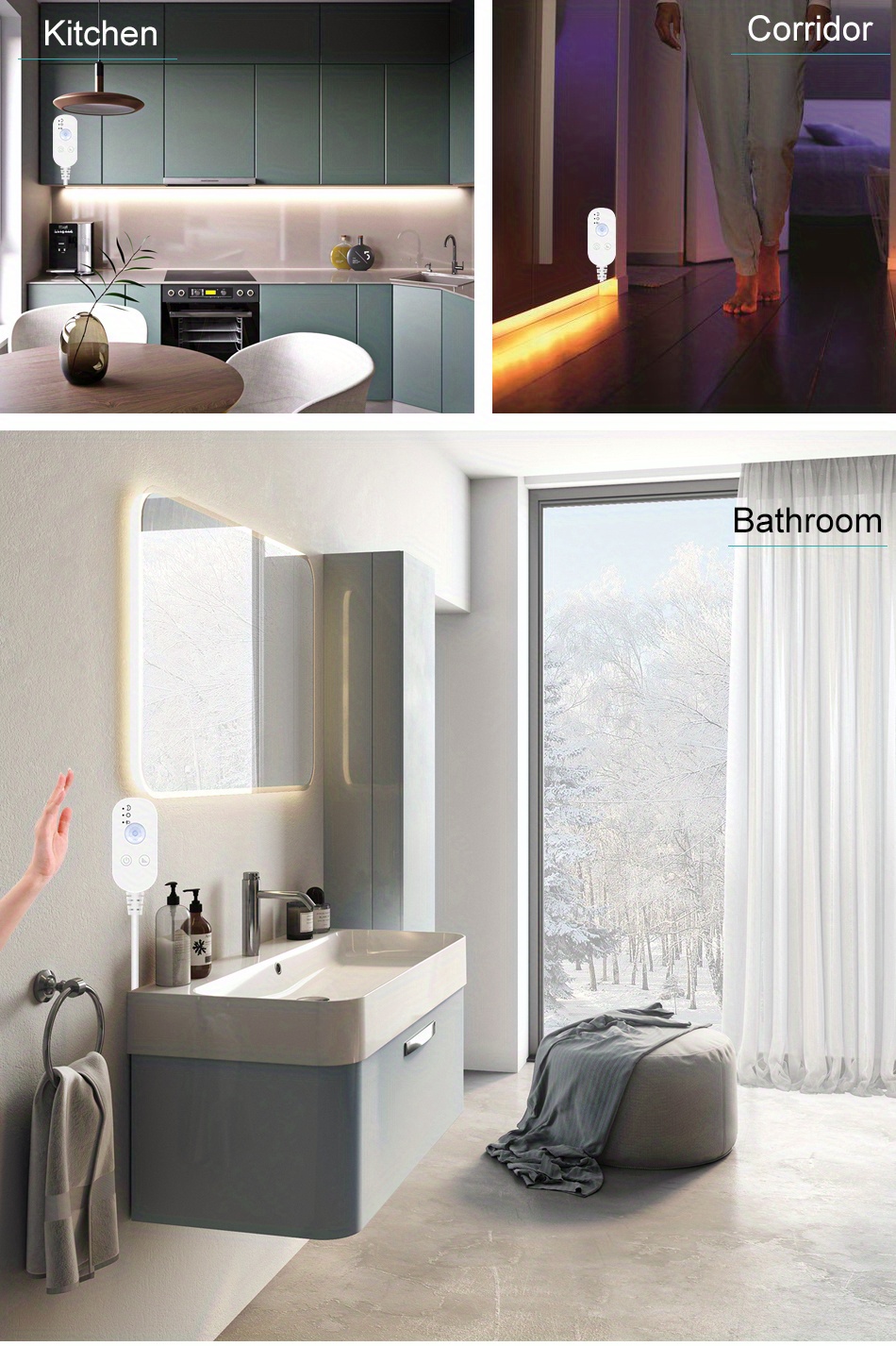 Ip65 Waterproof Led Motion Sensor Light Strip Infinitely - Temu Andorra