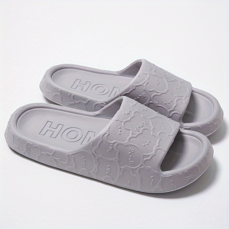 Womens Cute Bear Pattern Slides Solid Color Slip Open Toe - Temu United ...
