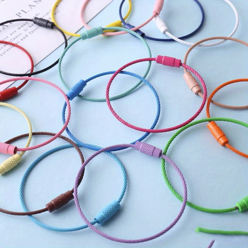Wire Keychain Cable Rainbow Color Stainless Steel Key Ring - Temu ...