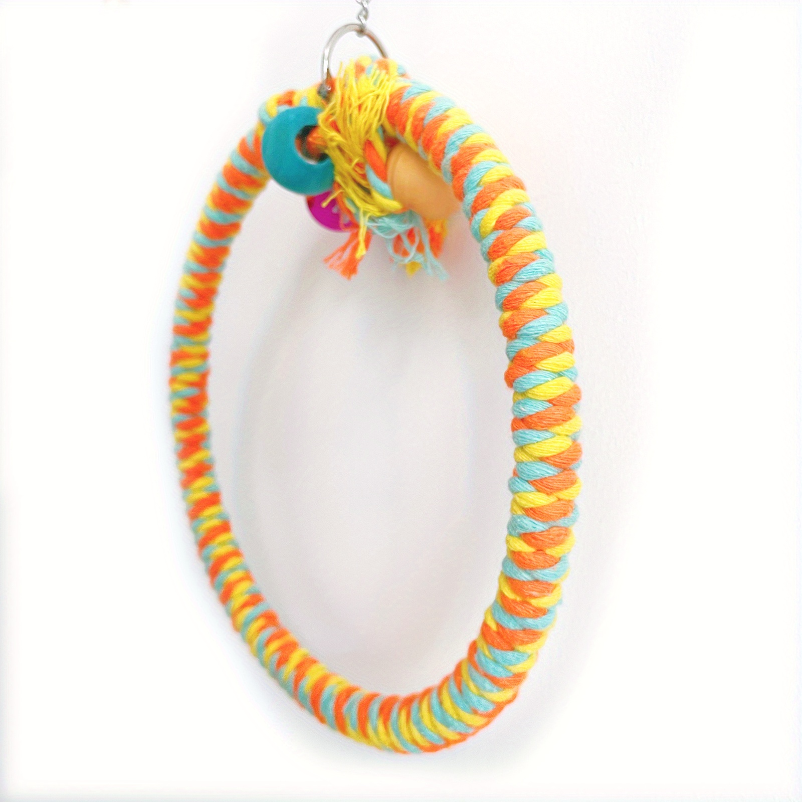 Pet Cage Toy Cotton Rope Circle Ring Stand - Temu