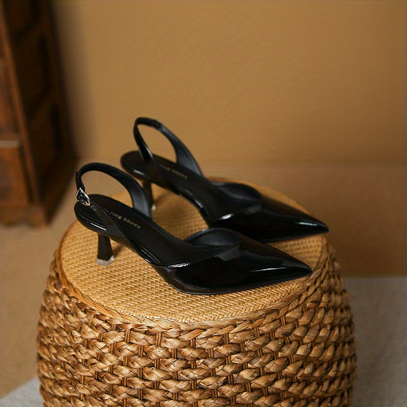 Women's Solid Color Stiletto Heels Elegant Point Toe - Temu United Kingdom