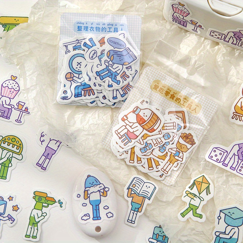 30pcs Pack Cartoon Fun Diy Diary Decorative Material Sticker Creativity ...