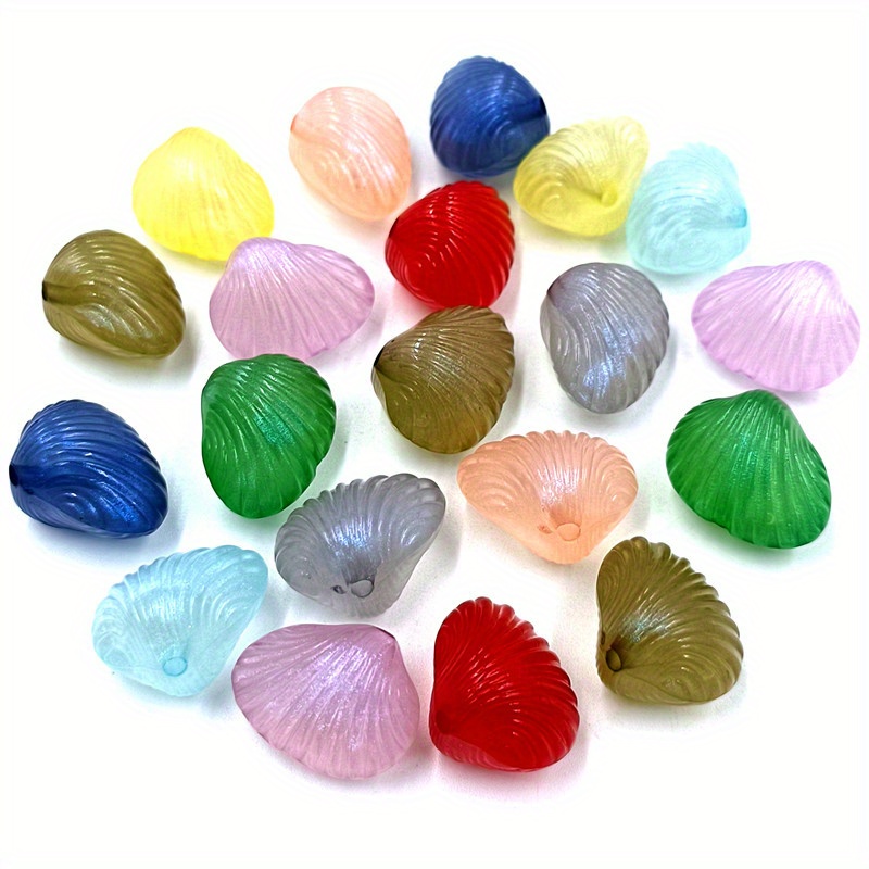 Acrylic Pearlescent Clamshell Loose Beads Pendants Colorful - Temu ...