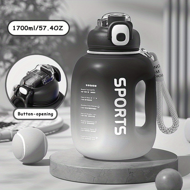 1700ml 57 4oz Gradient Sport Water Bottle With Straw Large Capacity Water Bottle For Outdoor ...