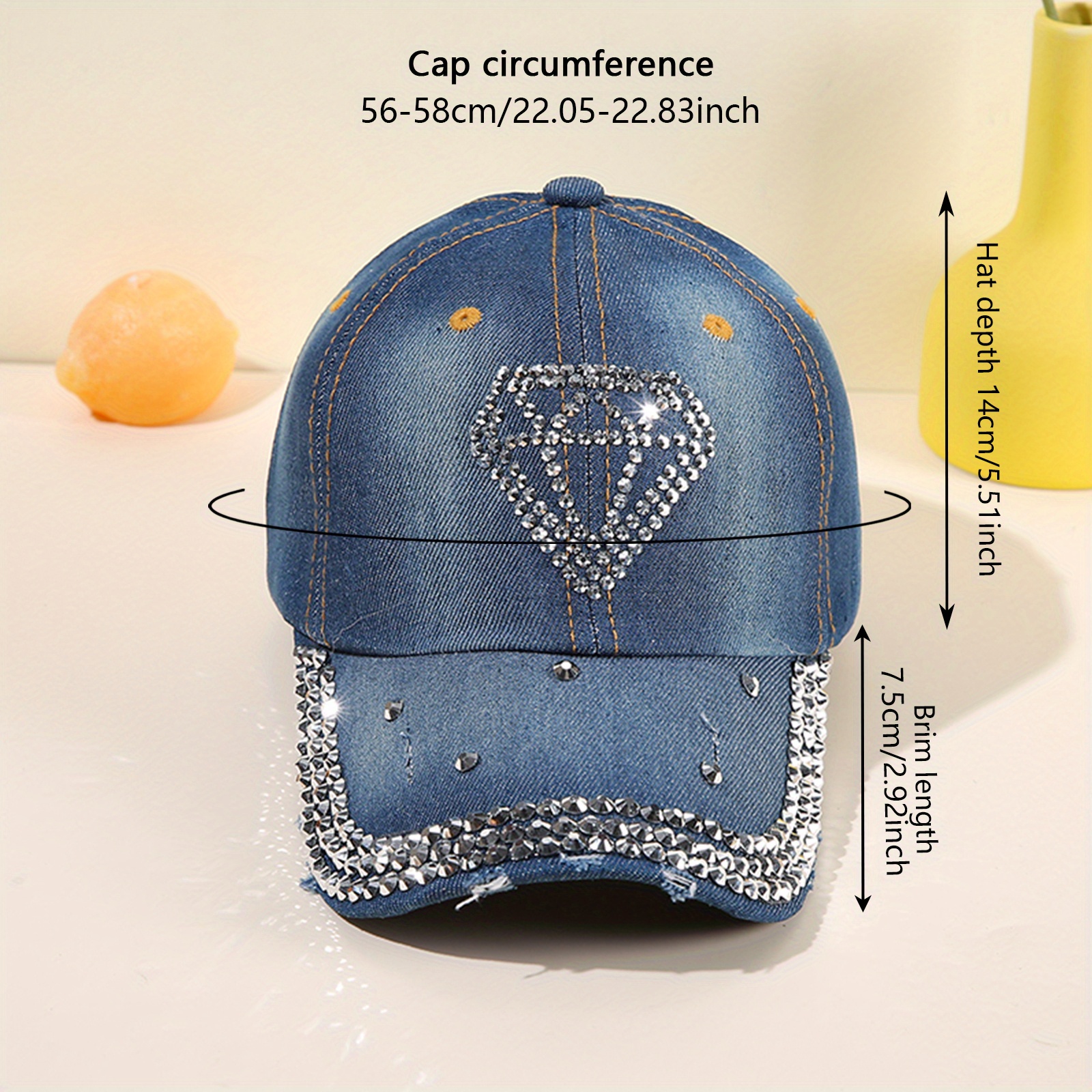 diamond pattern baseball cap blue washed - {region_name}