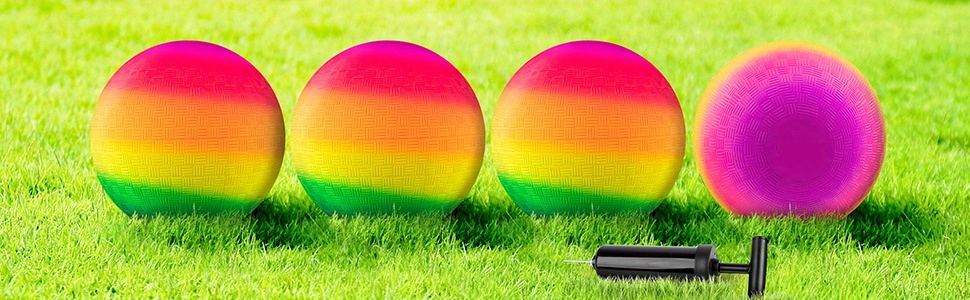 놀이터 공 킥볼 69 인치 어린이와 성인을 위한 무지개 놀이터 공 세트 실내 및 실외 학교 운동장 게임용 Temu