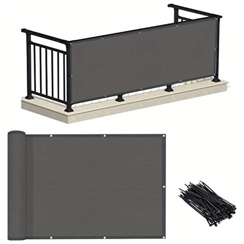 1pc Balcony Privacy Screen Fence Cover Hdpe Uv Protection Weather ...