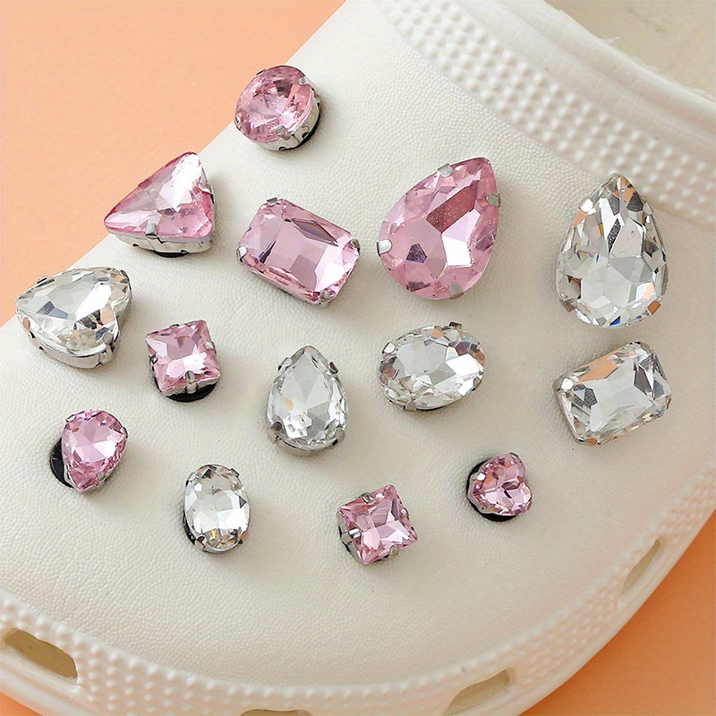random pink transparent rhinestones accessories clogs shoes - Temu Norway