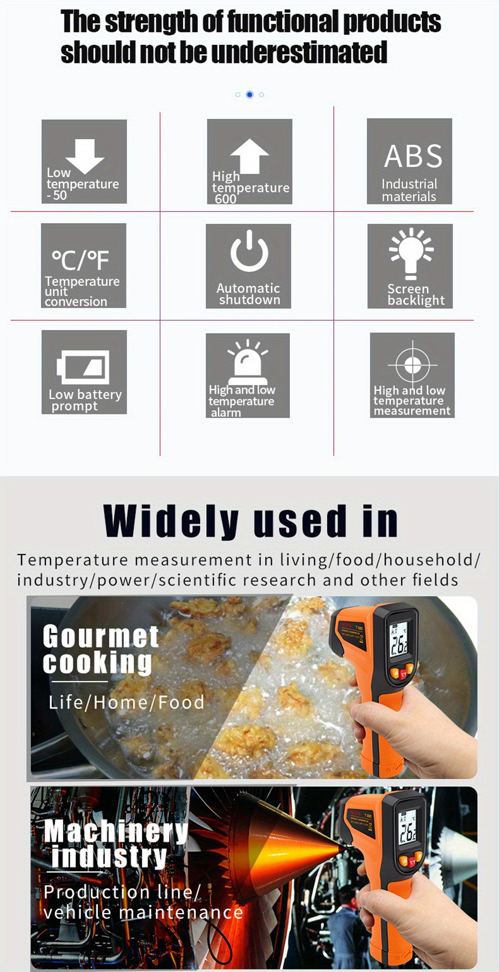 Versatile Handheld Infrared Thermometer Gun Infrared Aiming - Temu New ...