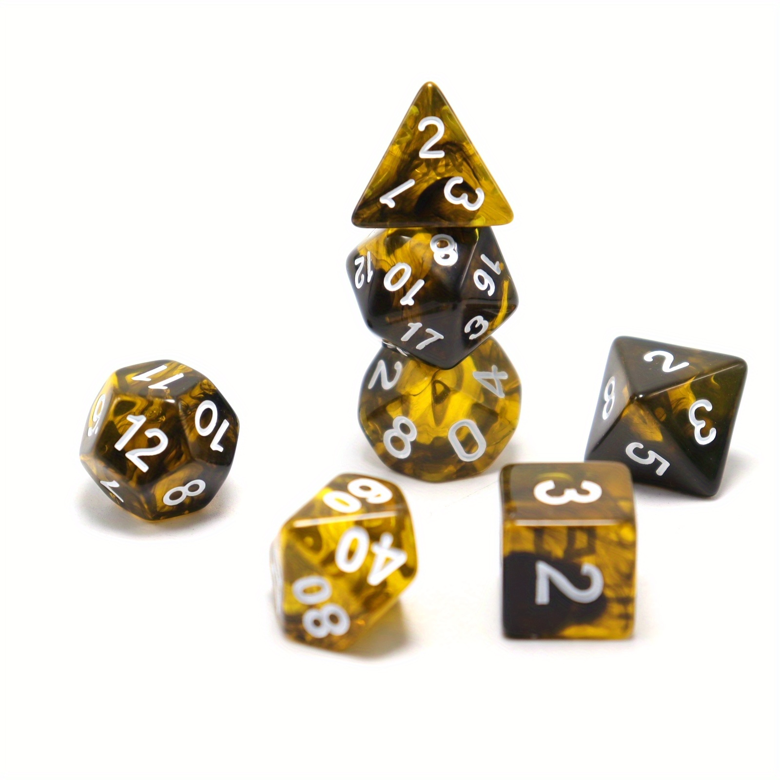 Game Dice Set Polyhedral Transparent Two color Blue Black - Temu Australia