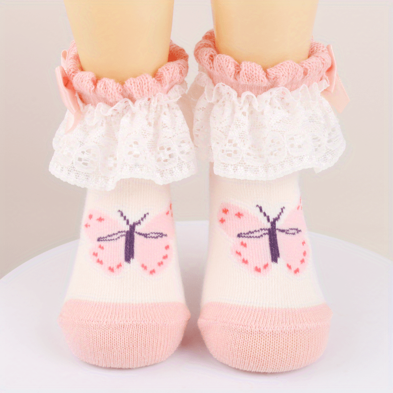 Non slip Baby Girls Socks Beautiful Lace Princess Socks - Temu Netherlands