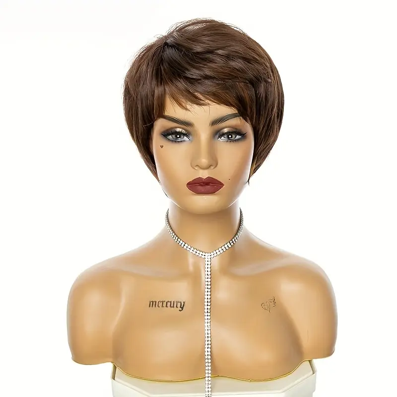 Short Straight Bob Cut Wig Bangs Synthetic Wig Beginners Temu Ireland