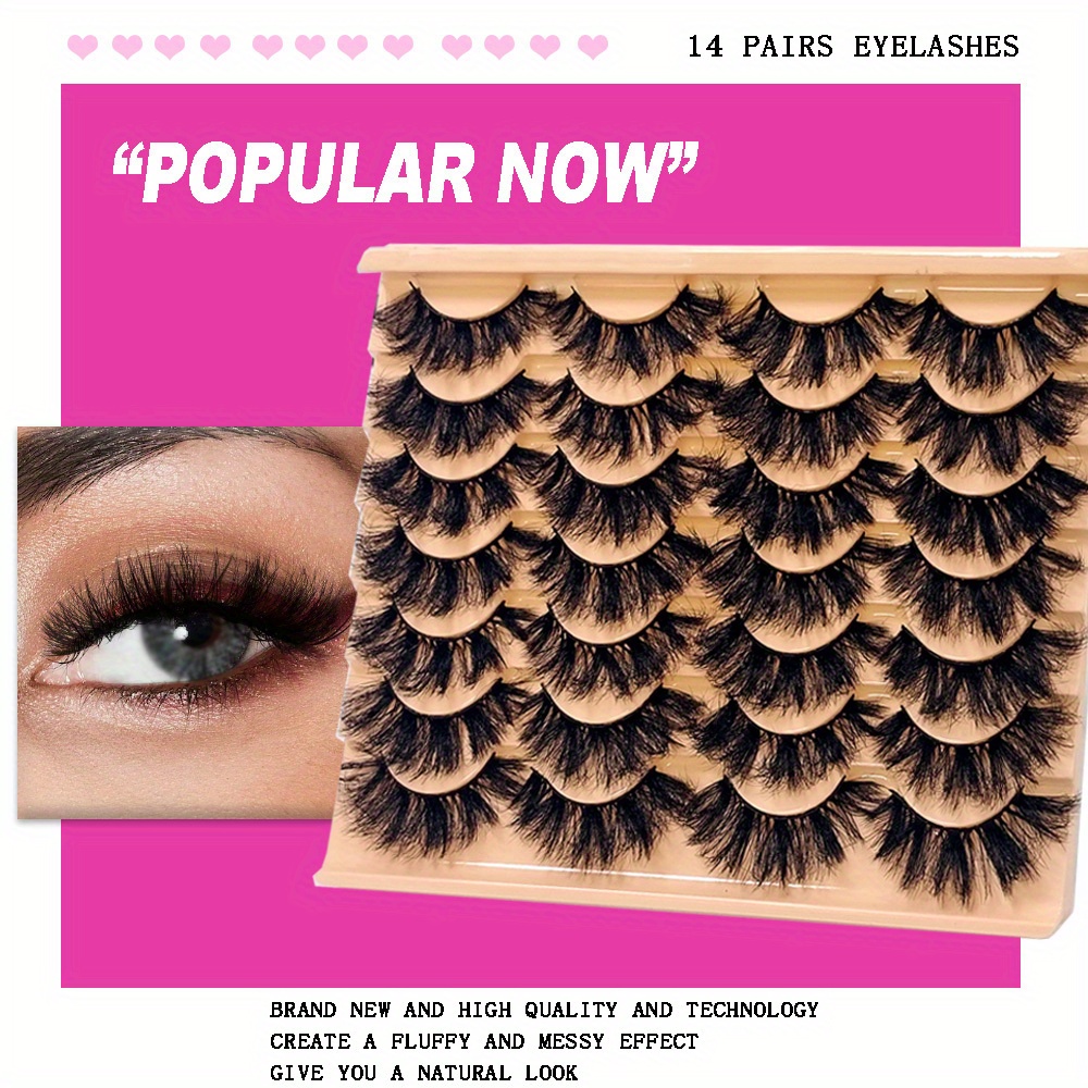 Fluffy Mink Lashes Thick Long False Eyelashes Long Lasting - Temu ...