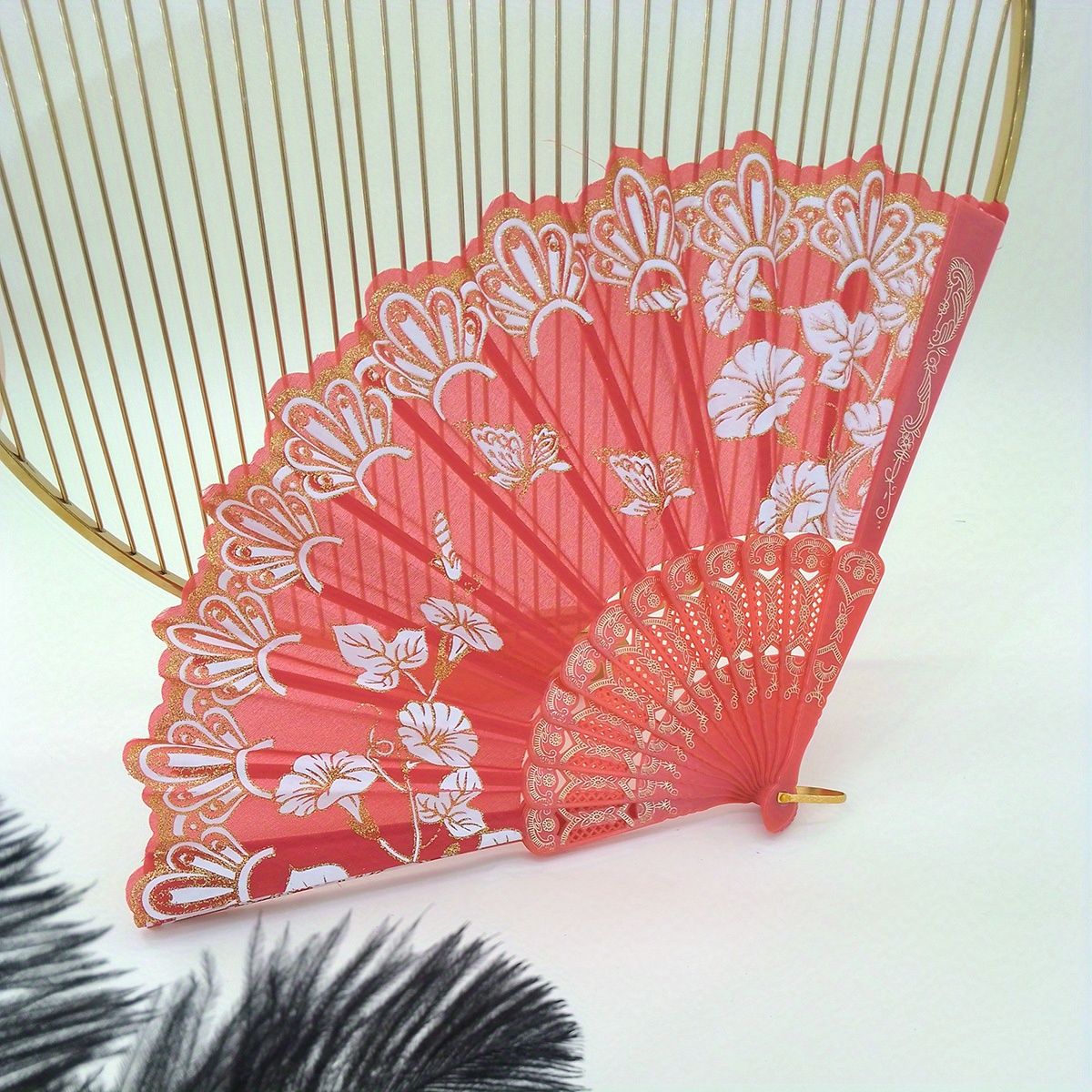 Women's Lace Folding Fan Floral Pattern Fan Chinese Style - Temu New ...