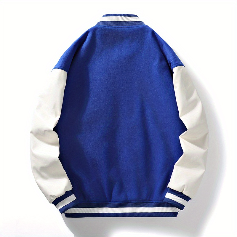 "talent" Embroidery Varsity Jacket Men's Casual Color Block - Temu Ireland