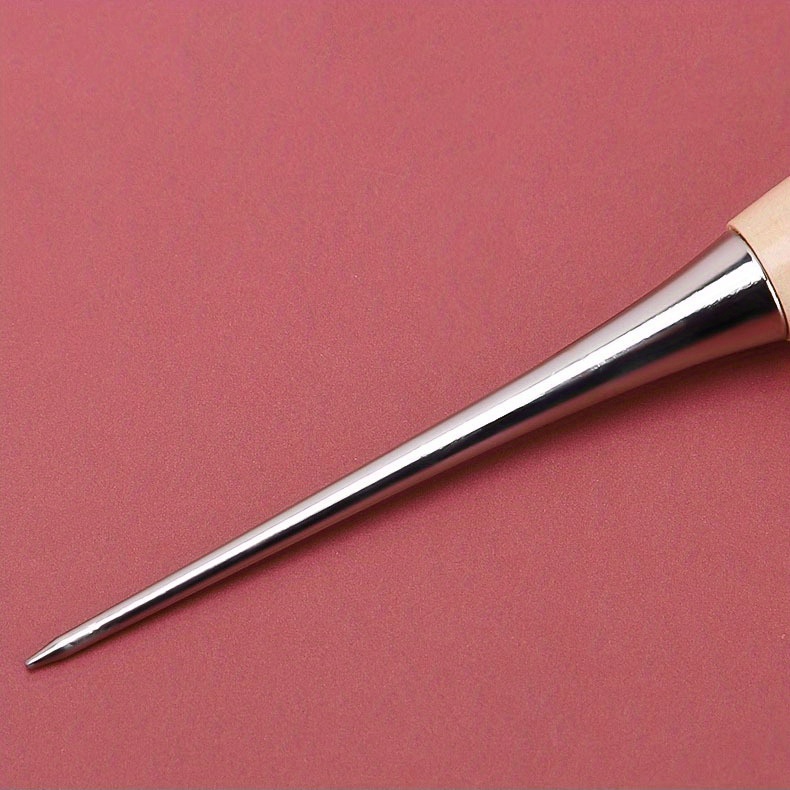 1pc Handheld Hole Puncher Cone Tool Wooden Handle Scratch Cone Tool ...