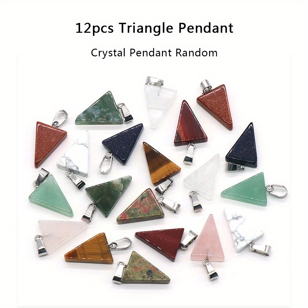 Colorful Natural Stone Triangle Shape Pendant Natural - Temu United Kingdom