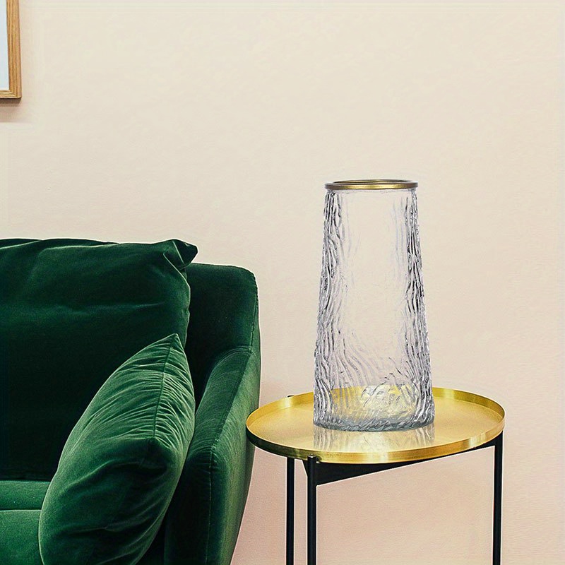Conical Glacier patterned Glass Vase Home Florist Diy Flower - Temu