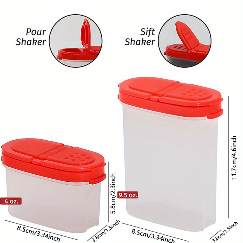 Airtight Spice Jars With 2-way Lids: Refillable, Clear Plastic ...