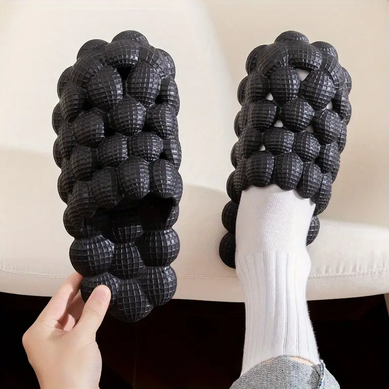 Mens Massage Bubble Slides Trendy Cushioned Funny Non Slip Spa Slippers