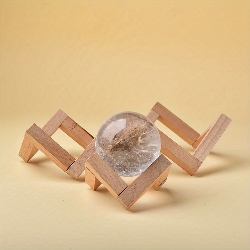 Wooden Crystal Ball Splicing Base Wooden Natural Crystal - Temu