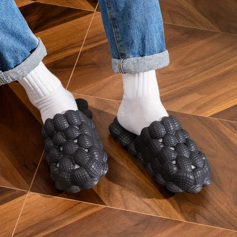 Mens Massage Bubble Slides Trendy Cushioned Funny Non Slip Spa Slippers
