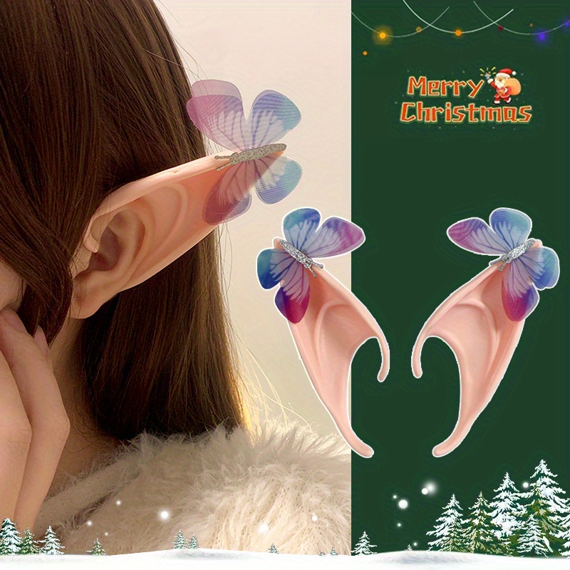 Creative Elf Ear Design Butterfly Decor Ear Wrap Y2k Goth - Temu Australia
