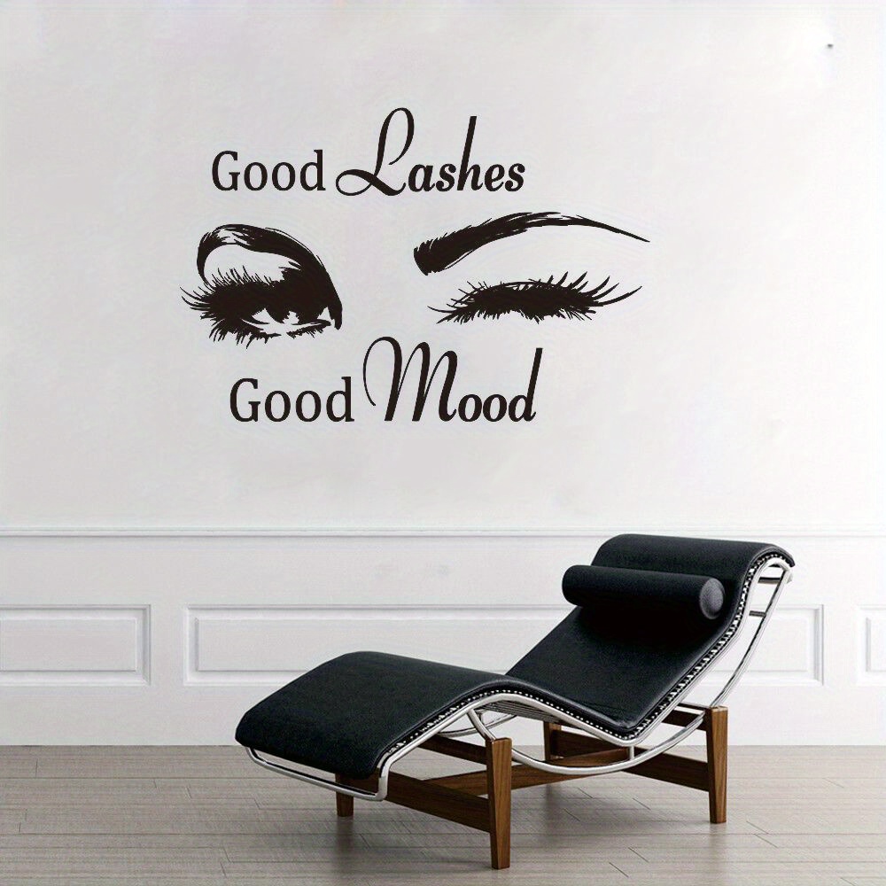 Lashes Makeup Wall Decal "good Lashes " Text - Temu New Zealand