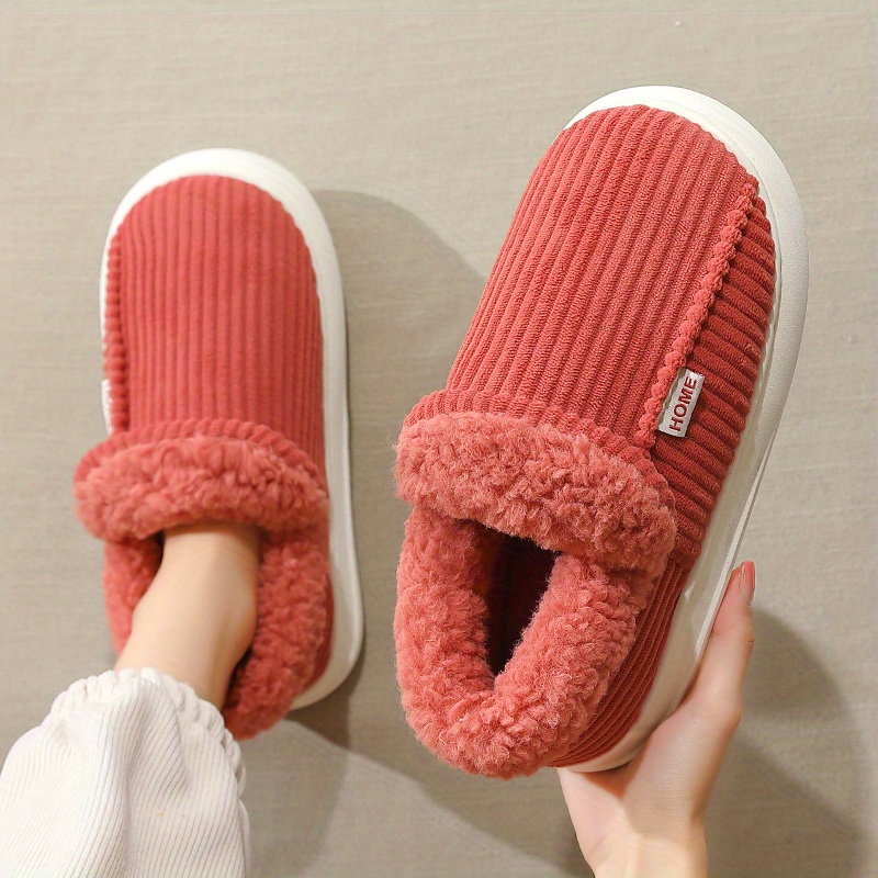Unisex Soft Plush Cozy House Slippers Anti Skid Slip On Shoes Indoor ...