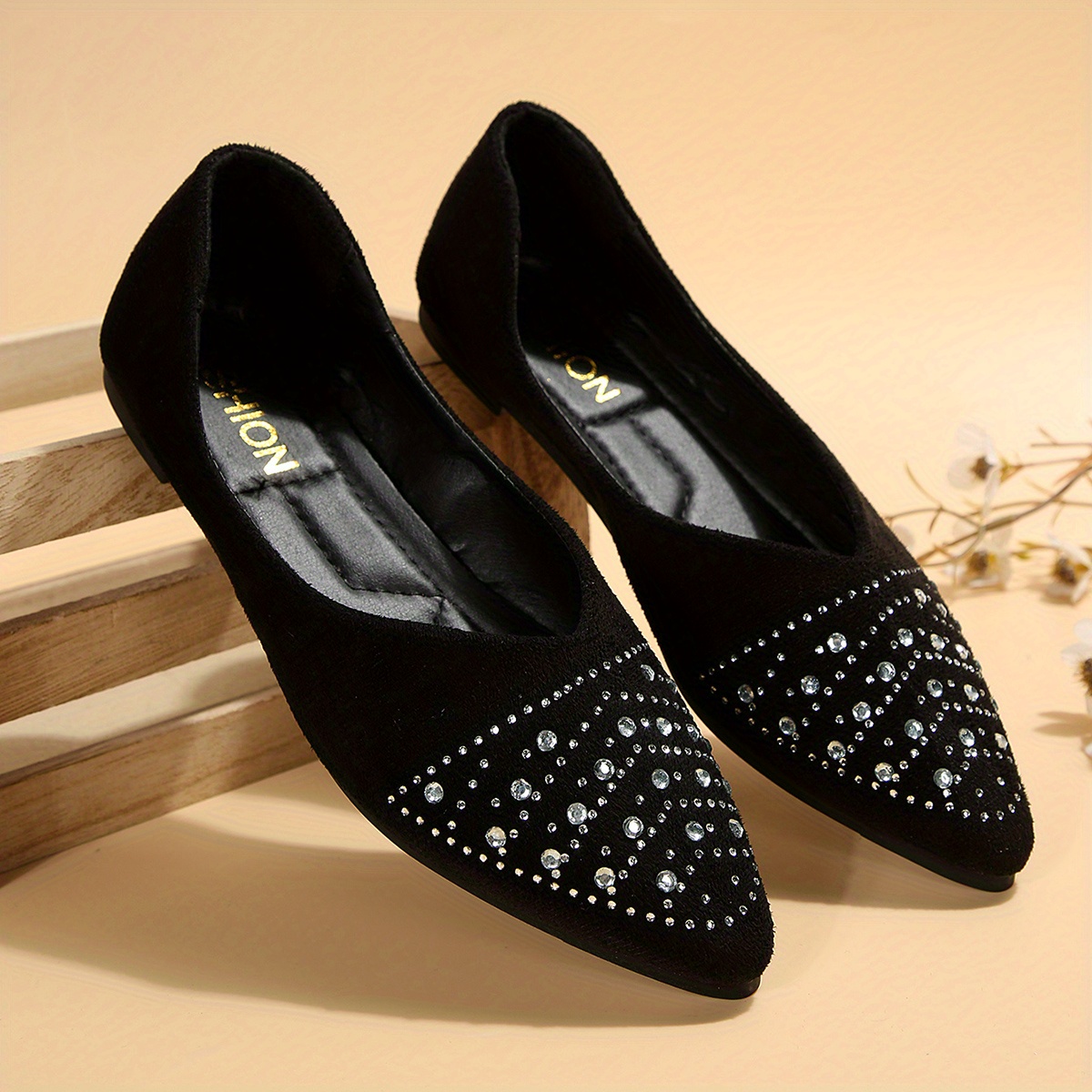 women's decor flat shoes elegant point toe work - Temu New Zealand