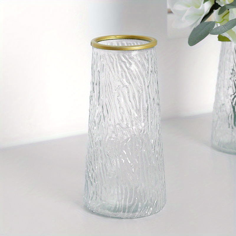 Conical Glacier patterned Glass Vase Home Florist Diy Flower - Temu