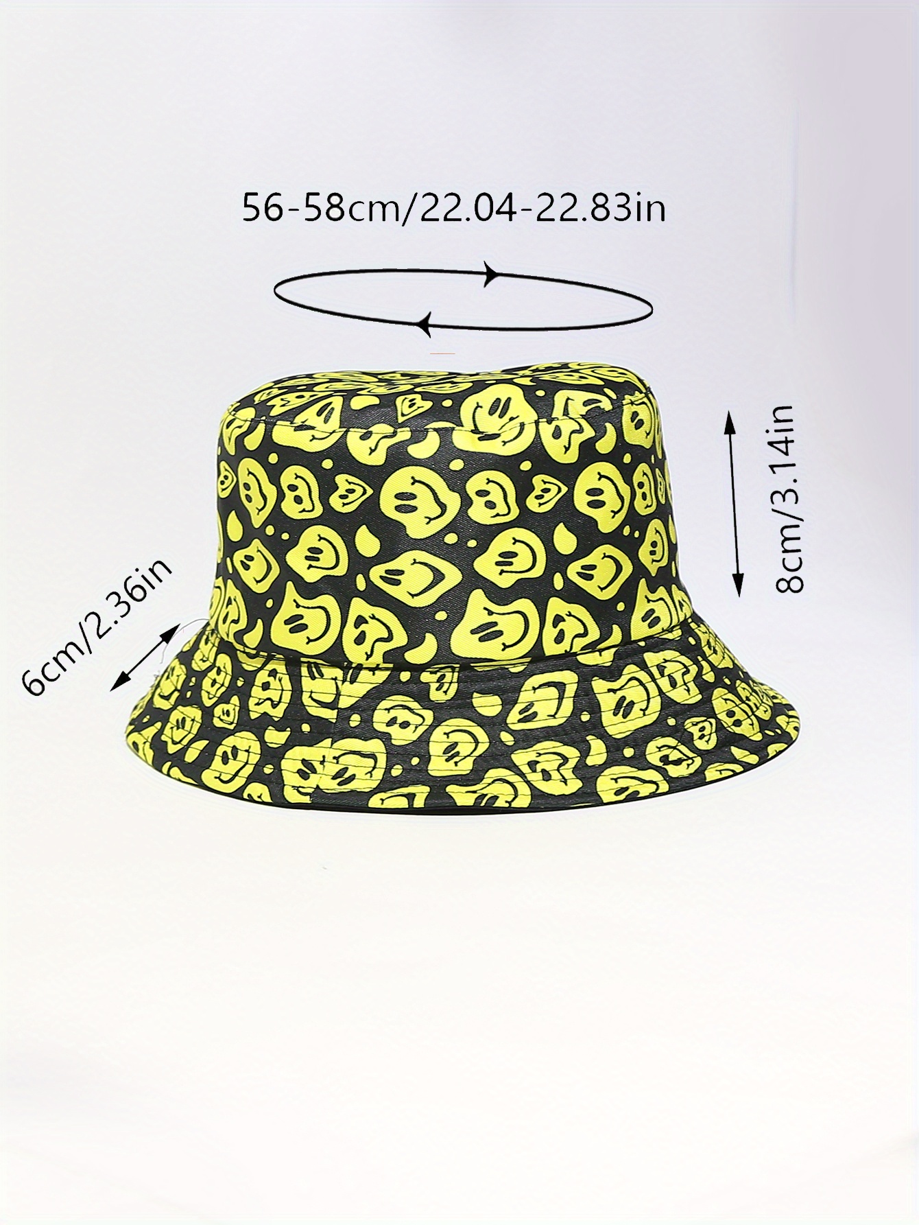 Yellow Face Full Hat Unisex Trendy Basin Hat - Temu